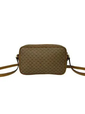 Gucci | Bags | Gucci Vintage Micro Gg Logo Leather Mini Shoulder Bag ...